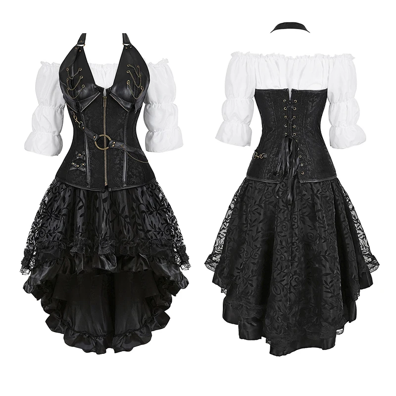 Gothic-Inspired Dirndl Dress with Halter | Free Shipping!